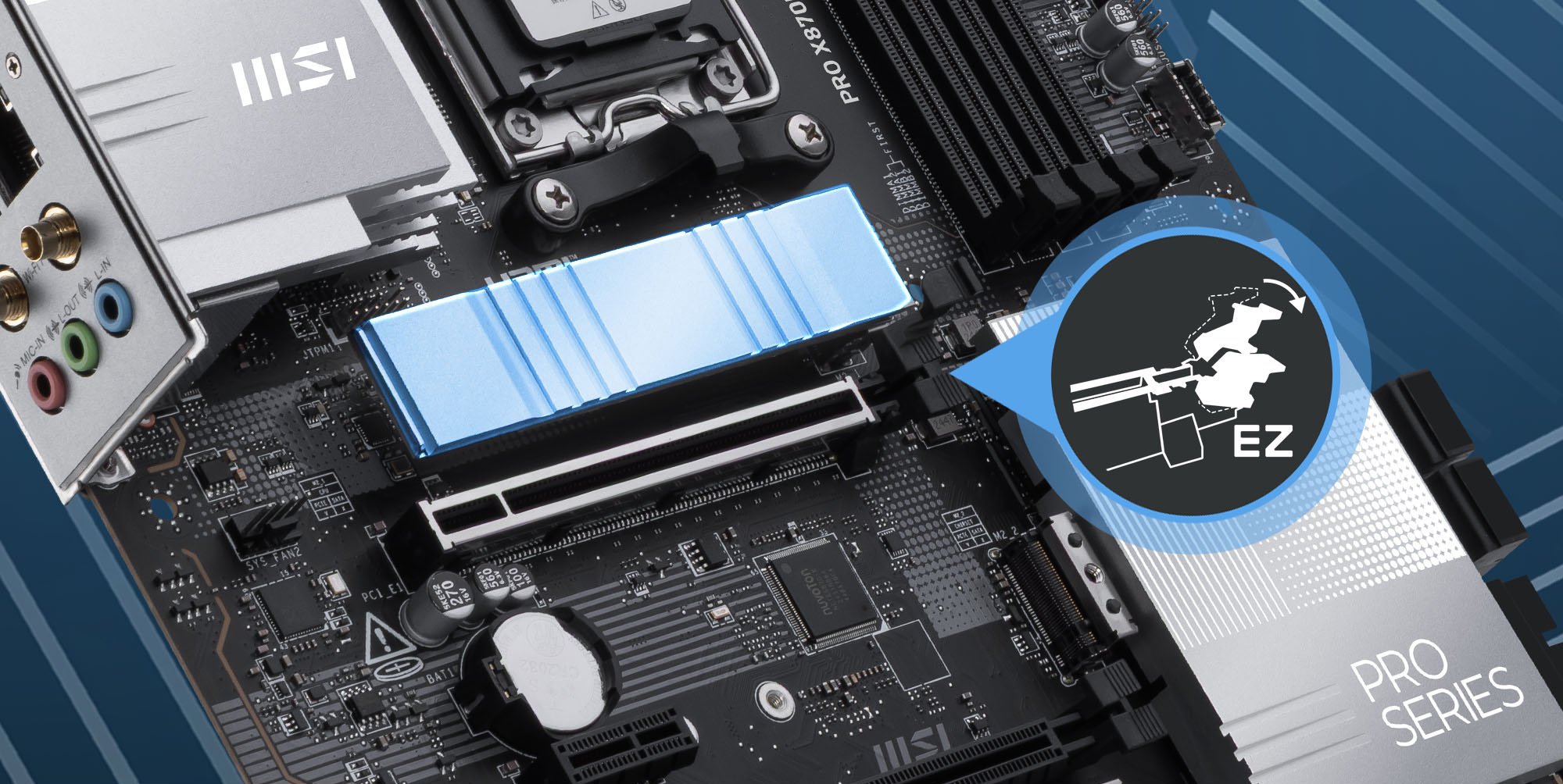 MSI PRO X870E-P WIFI AM5 ATX AMD Motherboards, USB 4.0 (40G),4x SATA 6Gb/s,Wi-Fi 7, Triple M.2 ...